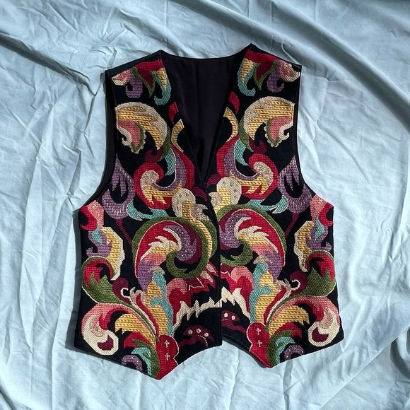 Tops | Vintage Hand Embroidered Vest | Poshmark